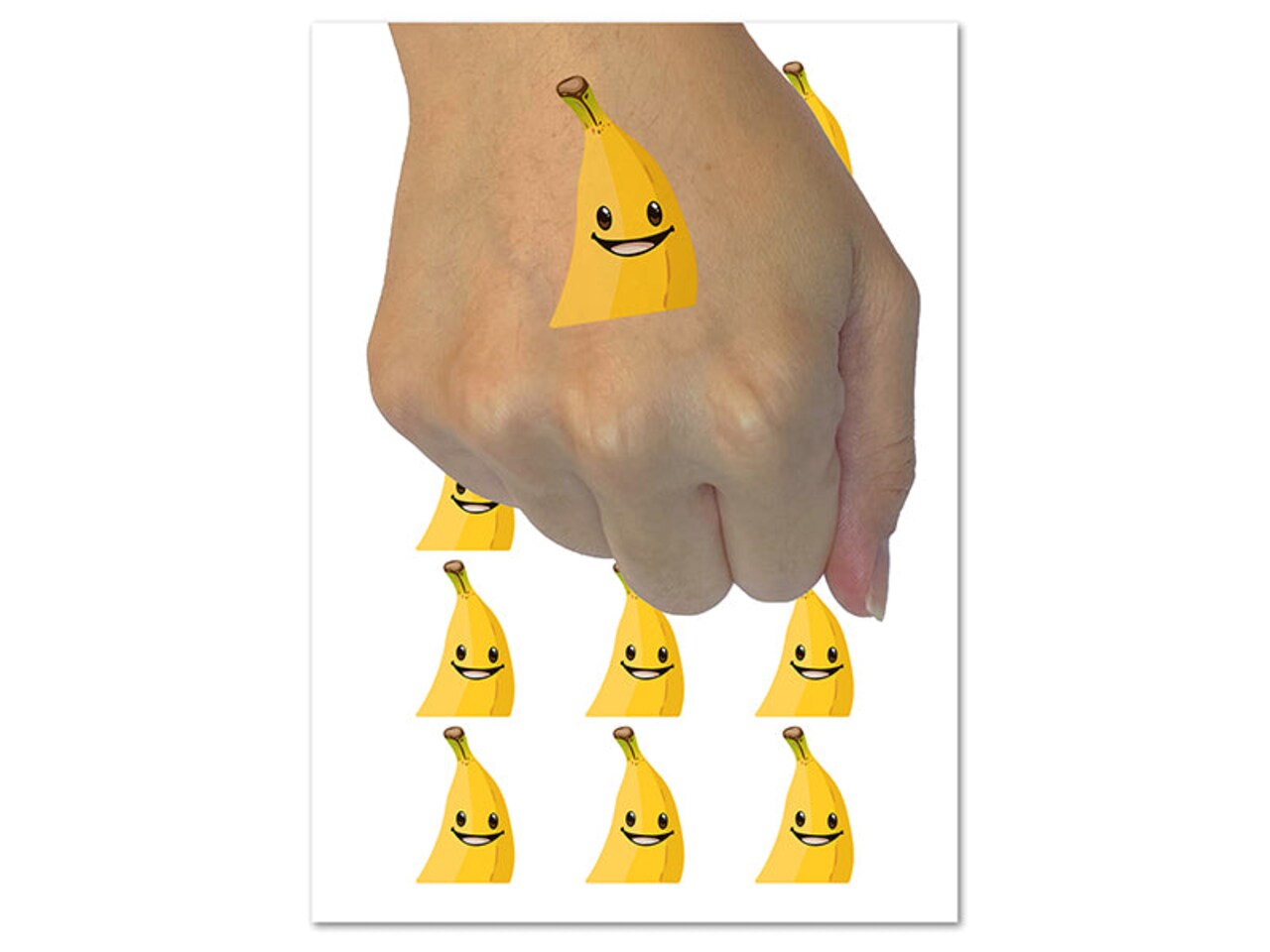 Happy Peeking Pocket Banana Temporary Tattoo Water Resistant Fake Body Art Set Collection 1
